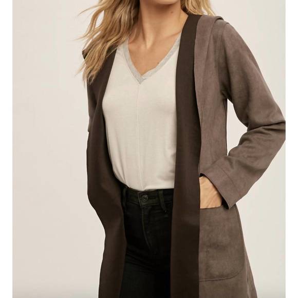 Hem & Thread | Sweaters | New Hem Thread Suede Jacket In Charcoal ...